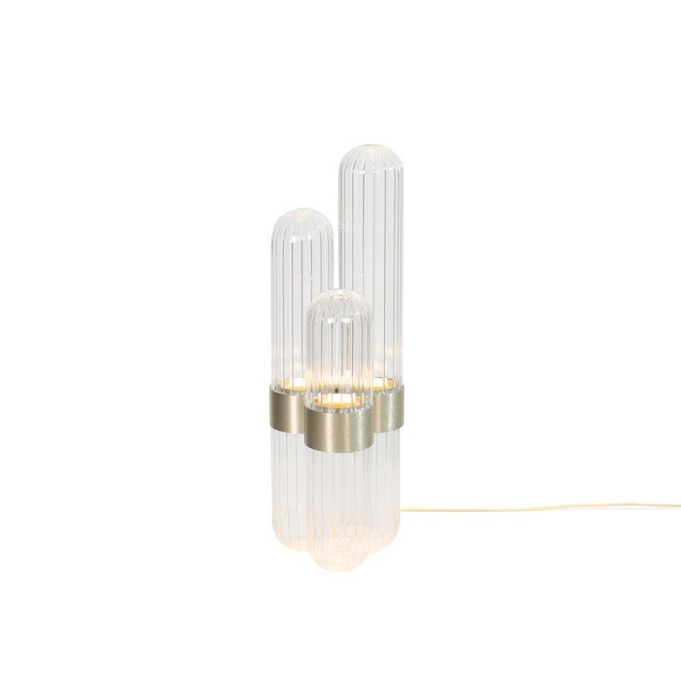 Cactus Small Floor Lamp Grey Brass by Pulpo For Sale at 1stDibs
