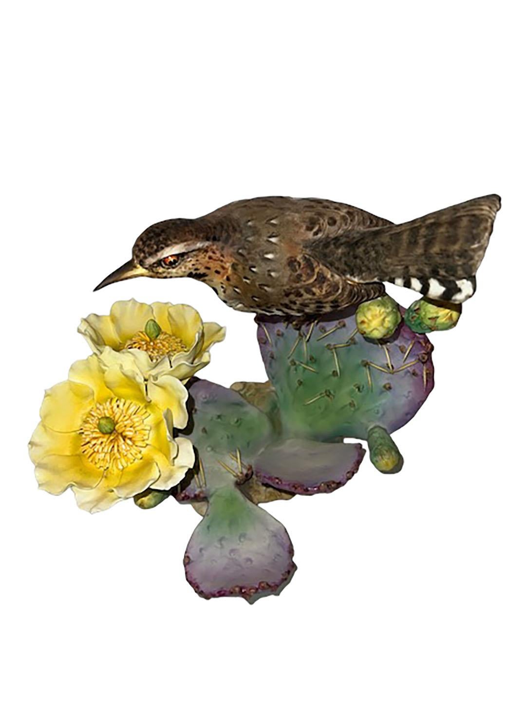 Cactus Wren and Prickly Pear Porcelain Birds For Sale at 1stDibs