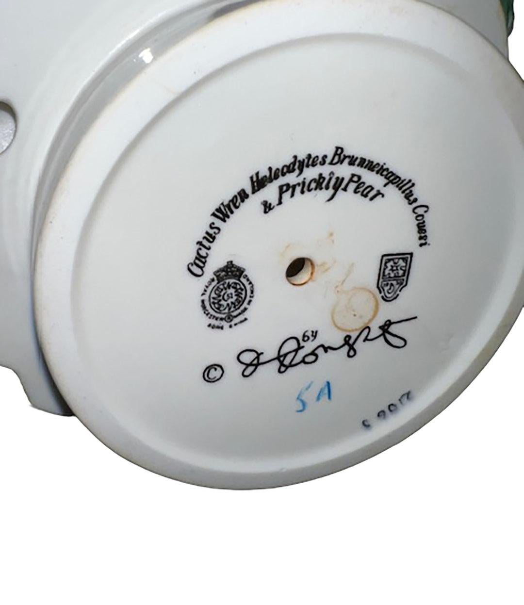 Cactus Wren and Prickly Pear Porcelain Birds For Sale at 1stDibs