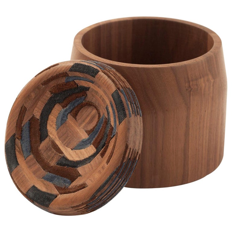 CAD weaving, Handcrafted Walnut Box with Layered Leather and Veneer Lid ...