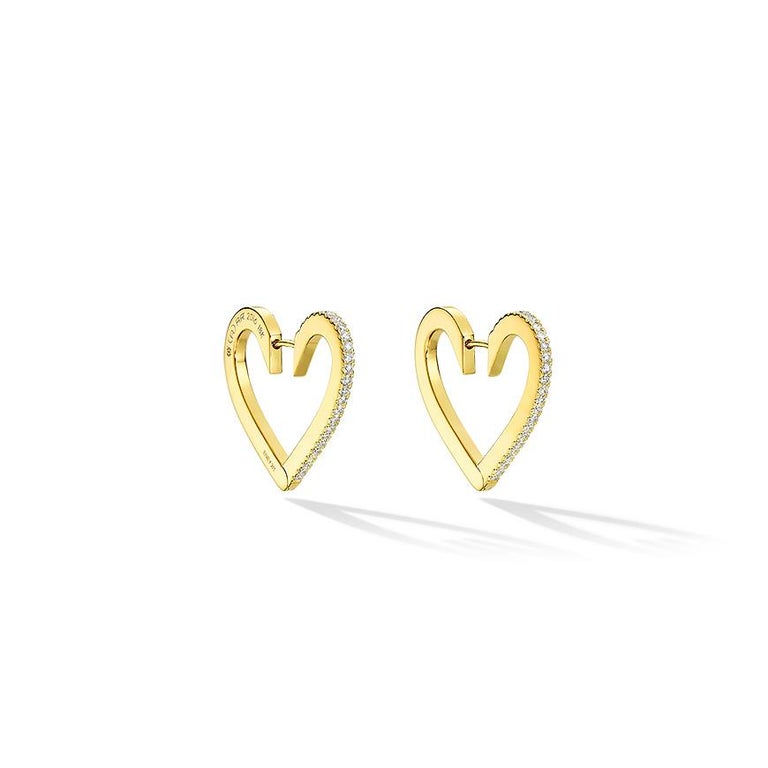 Cadar Endless Hoop Earrings, 18 Karat Yellow Gold and White Diamonds ...