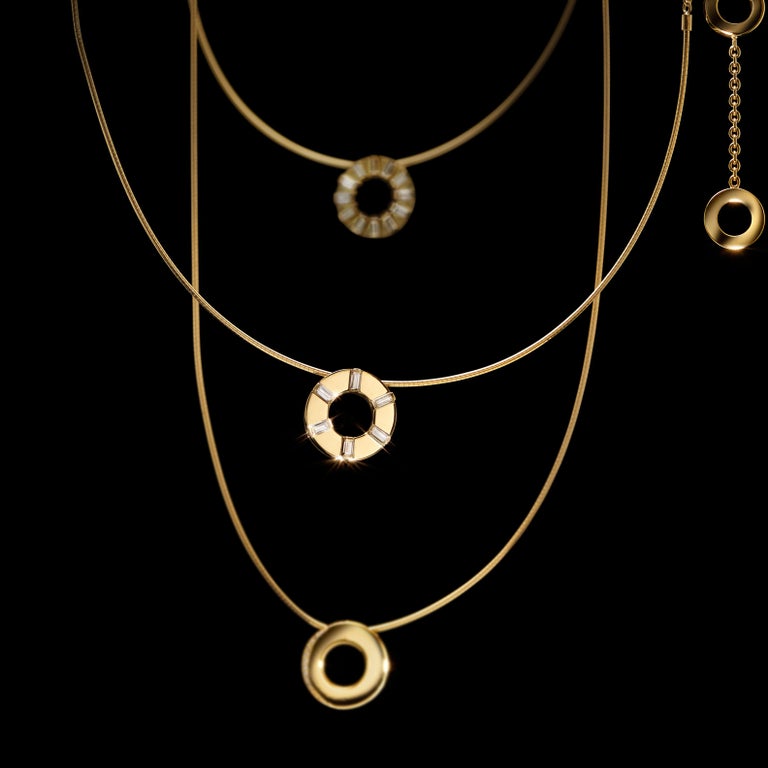 CADAR Prime Pendant Necklace, 18K Yellow Gold and White Diamonds For ...