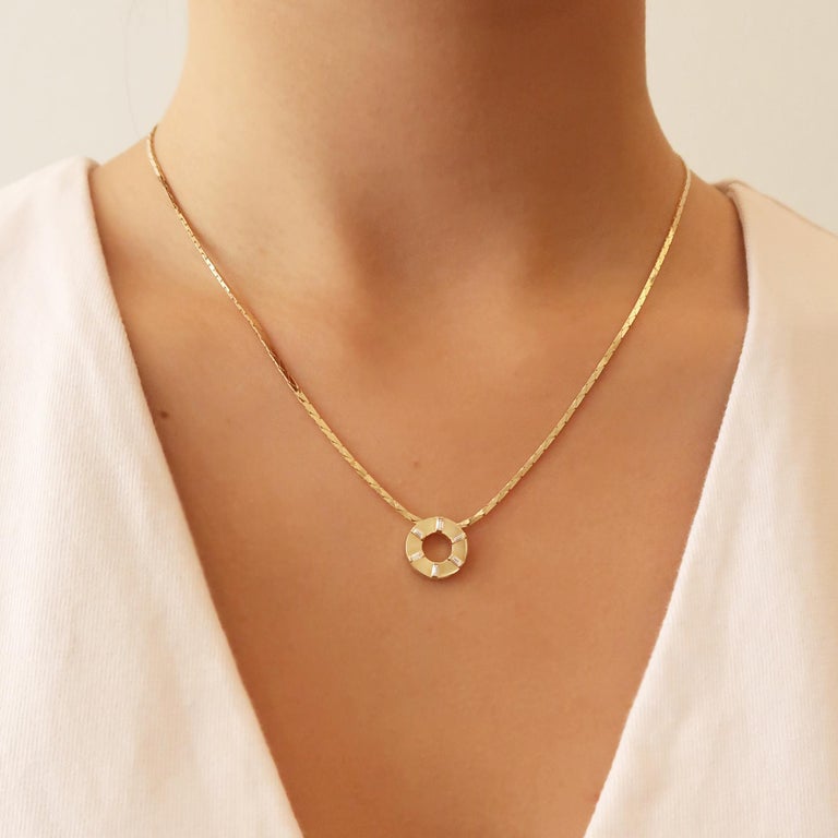 CADAR Prime Pendant Necklace, 18K Yellow Gold and White Diamonds For ...