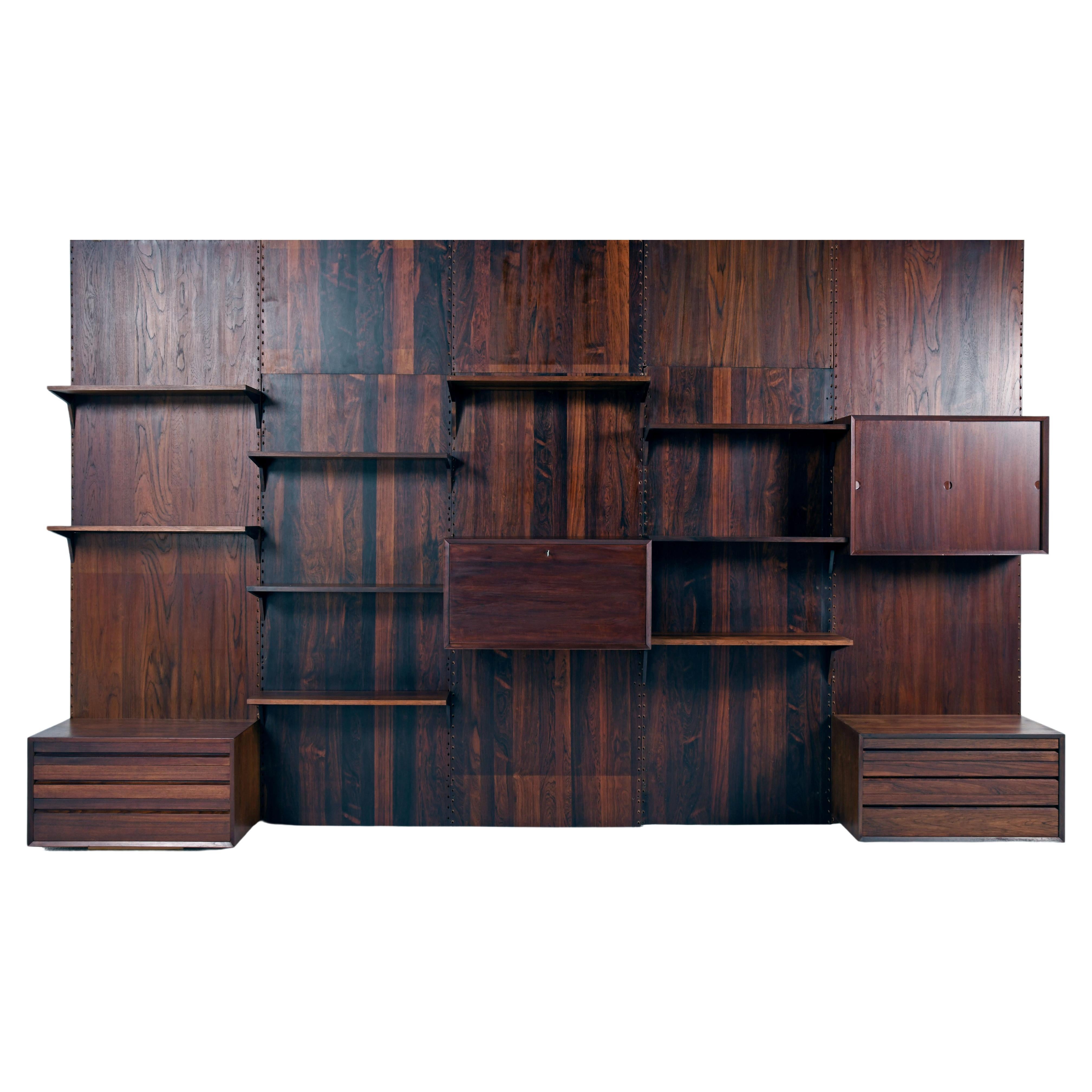 Poul Cadovius, Teak Modular Bookcase Wall Unit at 1stDibs