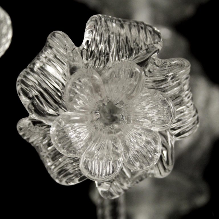 Murano Wall lamp 4+3 arms Double Tier Clear Blown Glass Caesar by ...