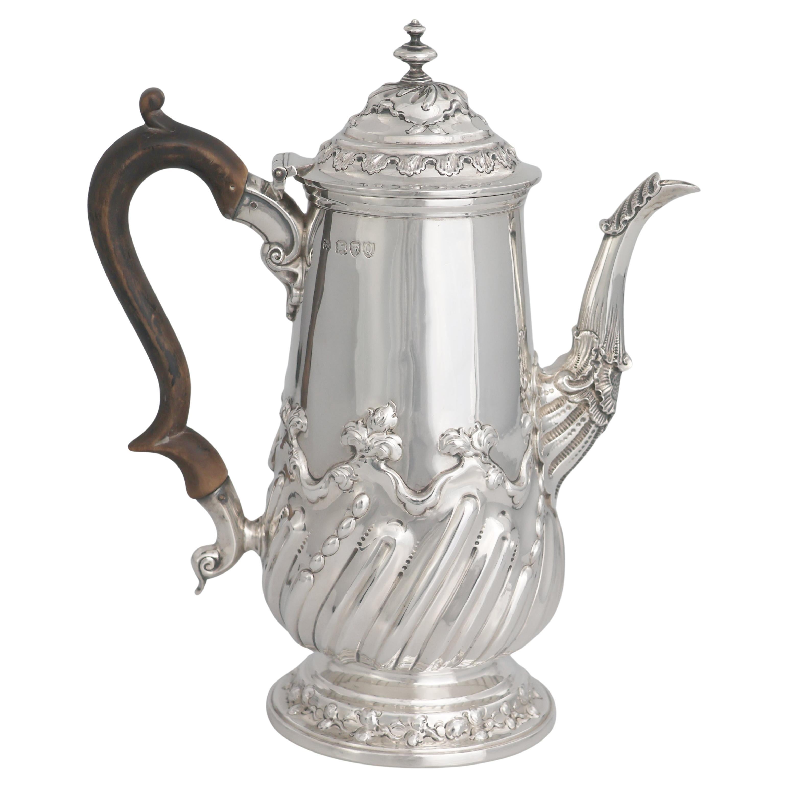 Sterling silver coffee pot, John Aldwinckle and Thomas Slater, London ...