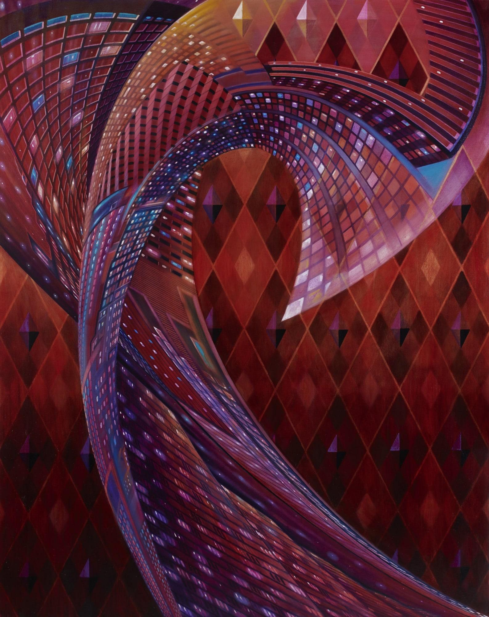 Caio Locke - High Rise, Oil on Canvas Painting by Caio Locke, 2017 For ...