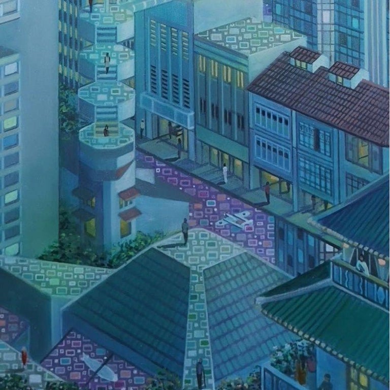 Caio Locke - City State I, Acrylic on Canvas Painting by Caio Locke ...