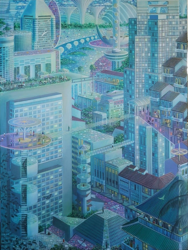 Caio Locke - City State I, Acrylic on Canvas Painting by Caio Locke ...