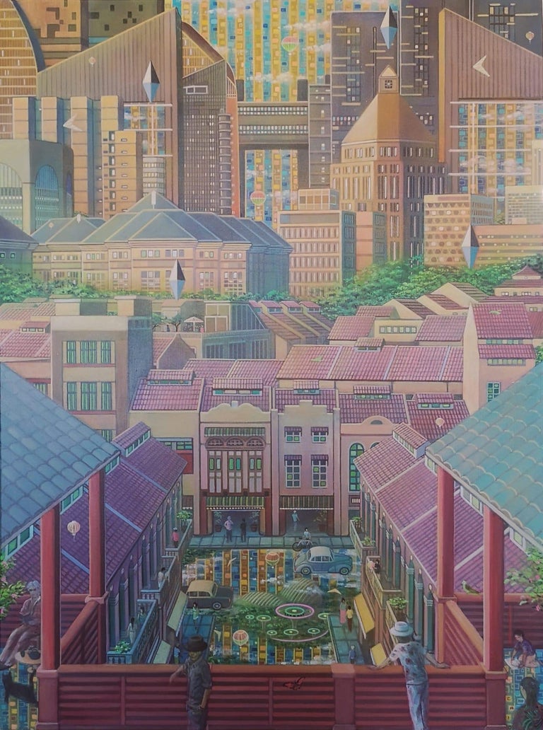 Caio Locke - City State II, Acrylic on Canvas Painting by Caio Locke ...