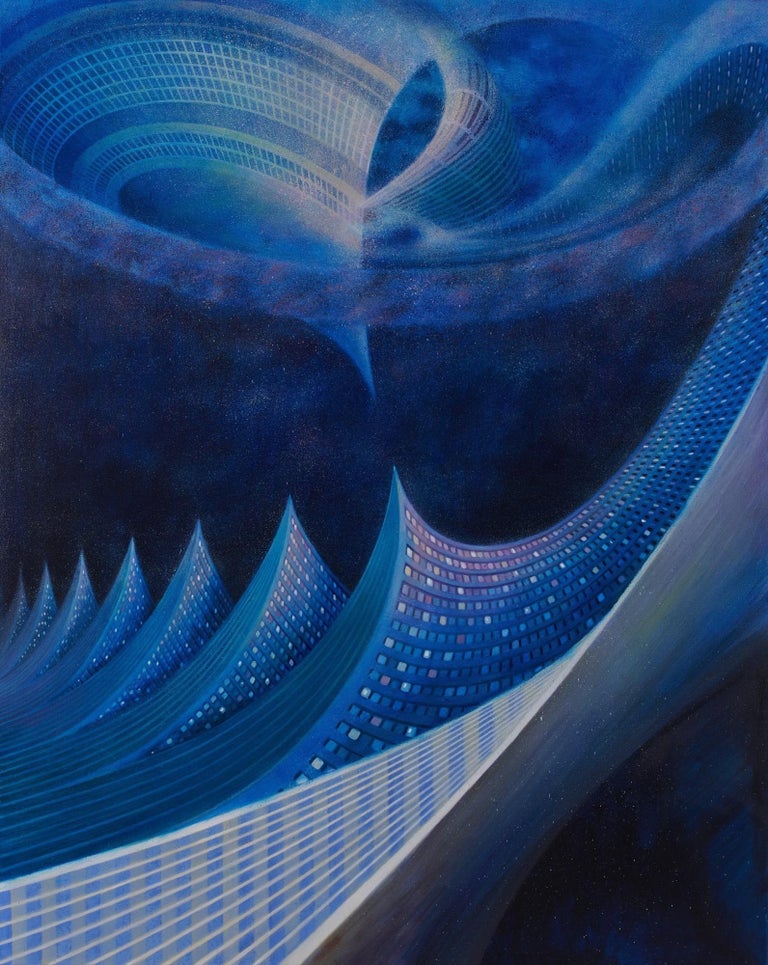 Caio Locke - High Rise, Oil on Canvas Painting by Caio Locke, 2017 For ...