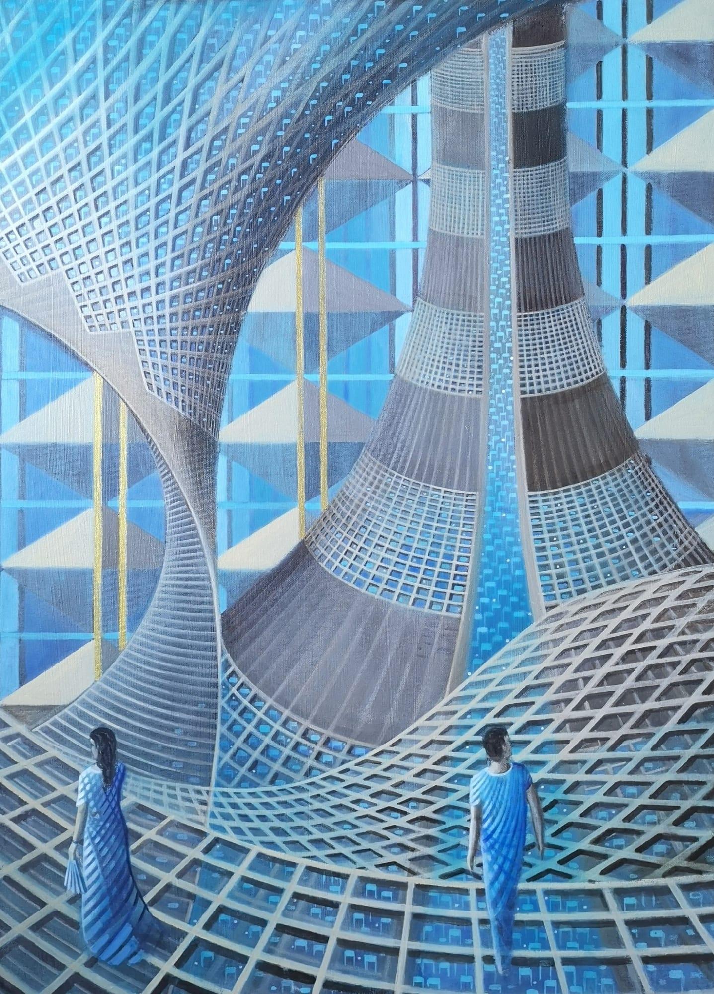 Caio Locke - Freeway Angel, Acrylic on Canvas Painting by Caio Locke ...