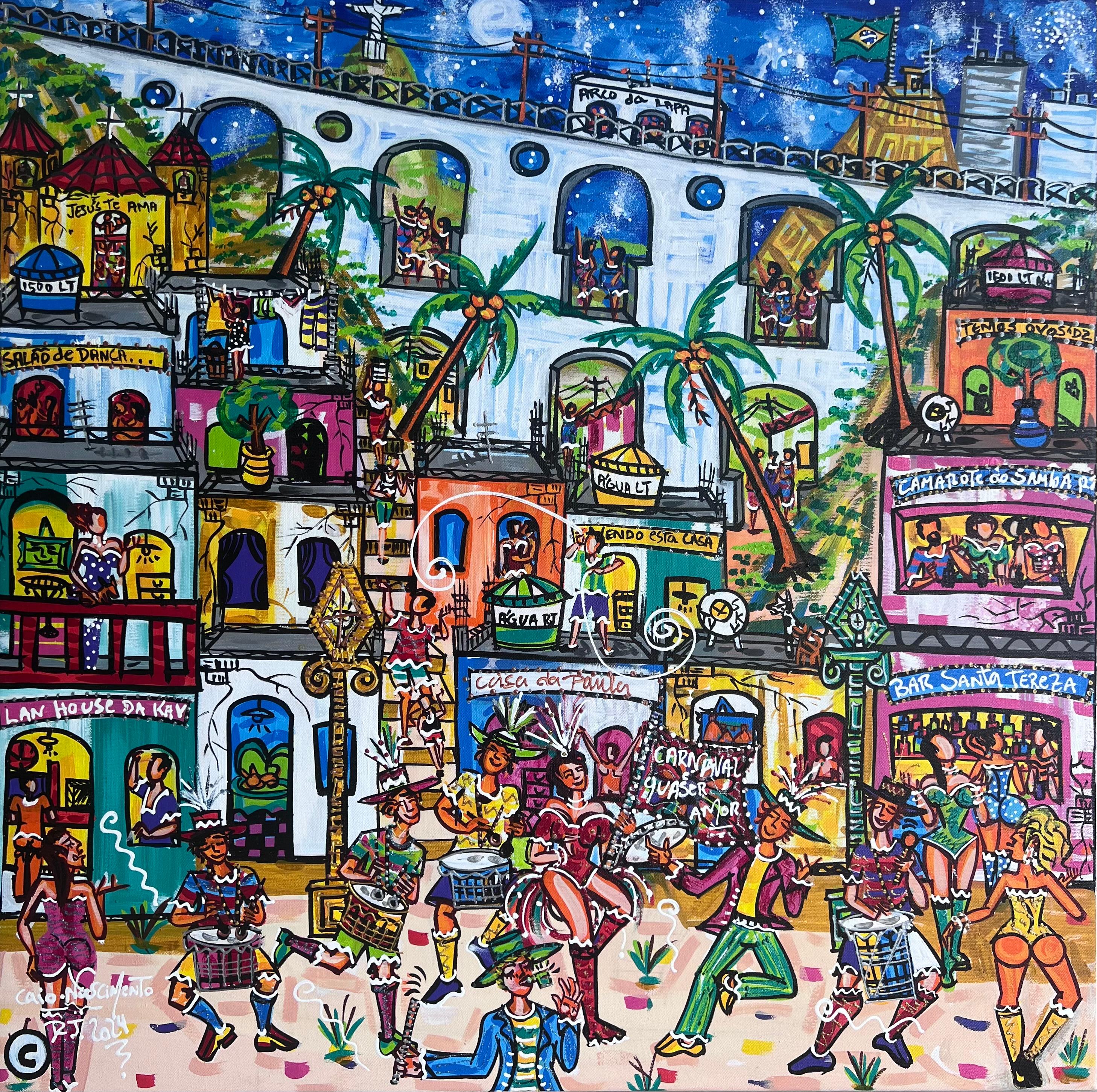 Caio Nascimento - Carnival in the Favela-original abstract ...