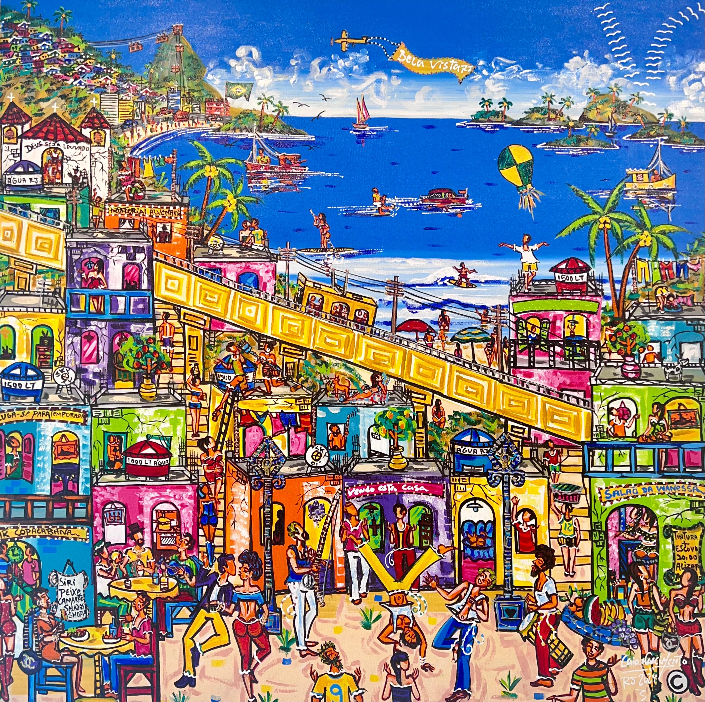 Caio Nascimento - Copoeira in Favela - original impressionist abstract ...