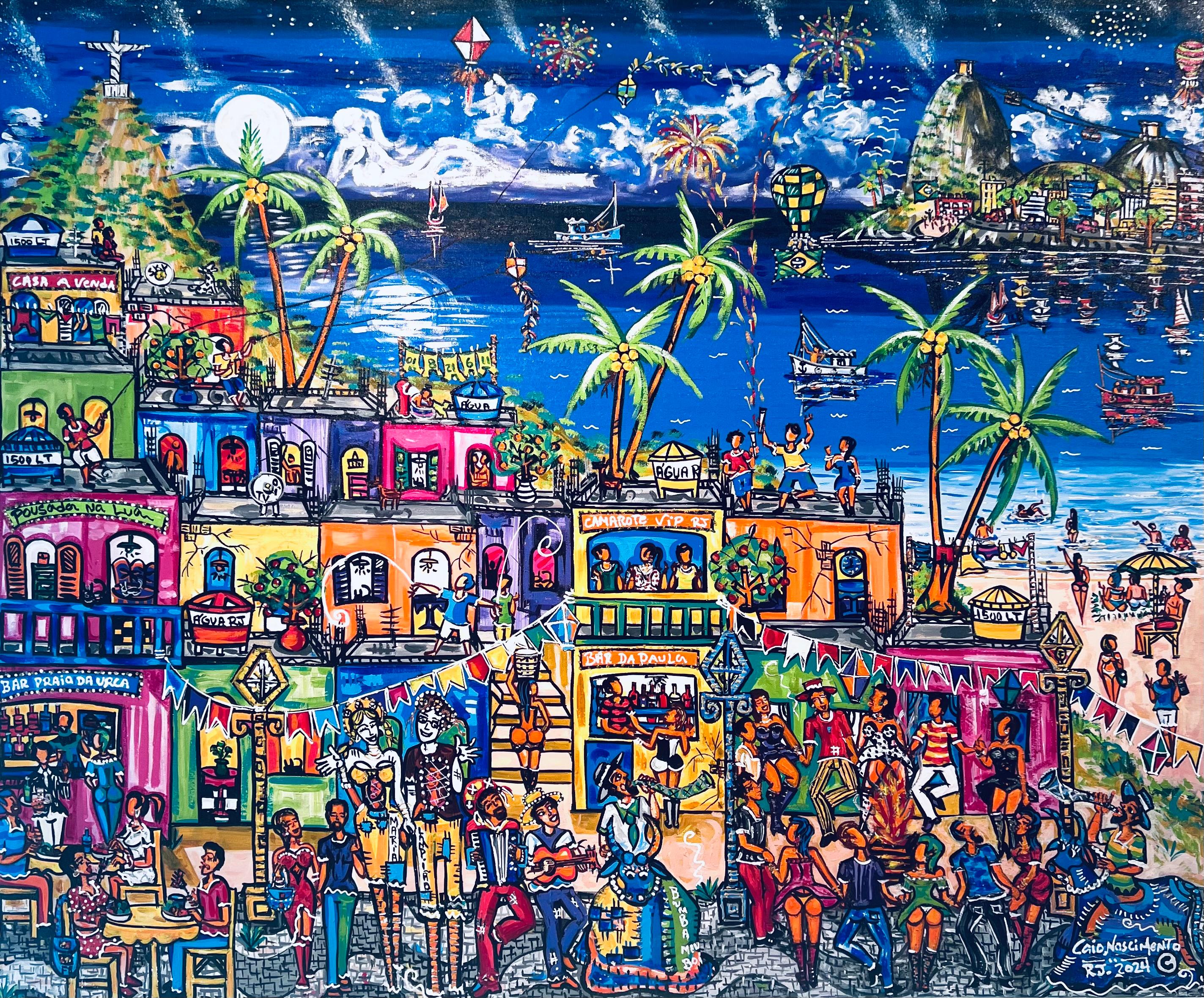Caio Nascimento - Carnival in the Favela-original abstract ...