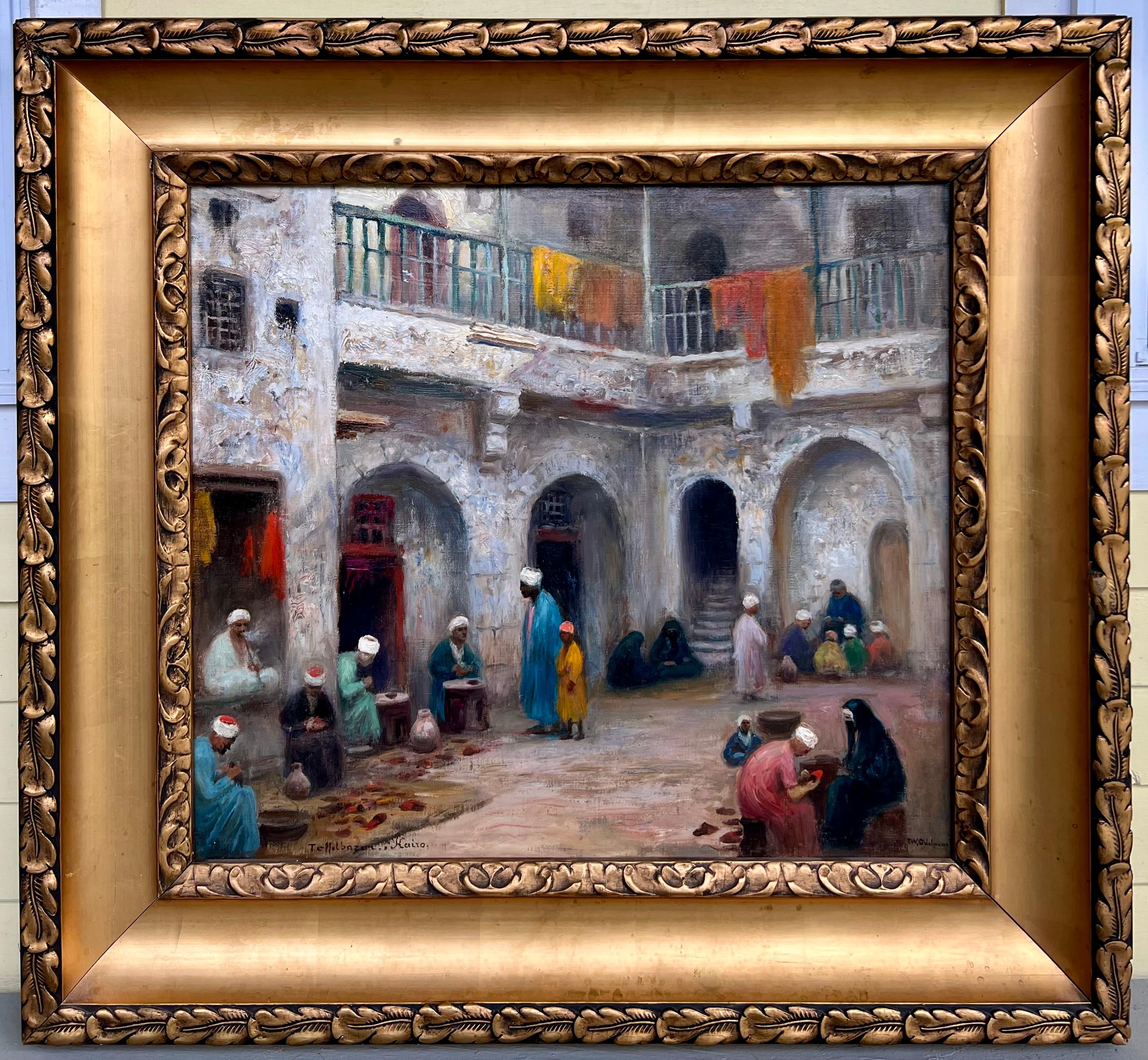 "Cairo" 19th Century Orientalist Bazaar Oil Painting by Frans Wilhelm ...