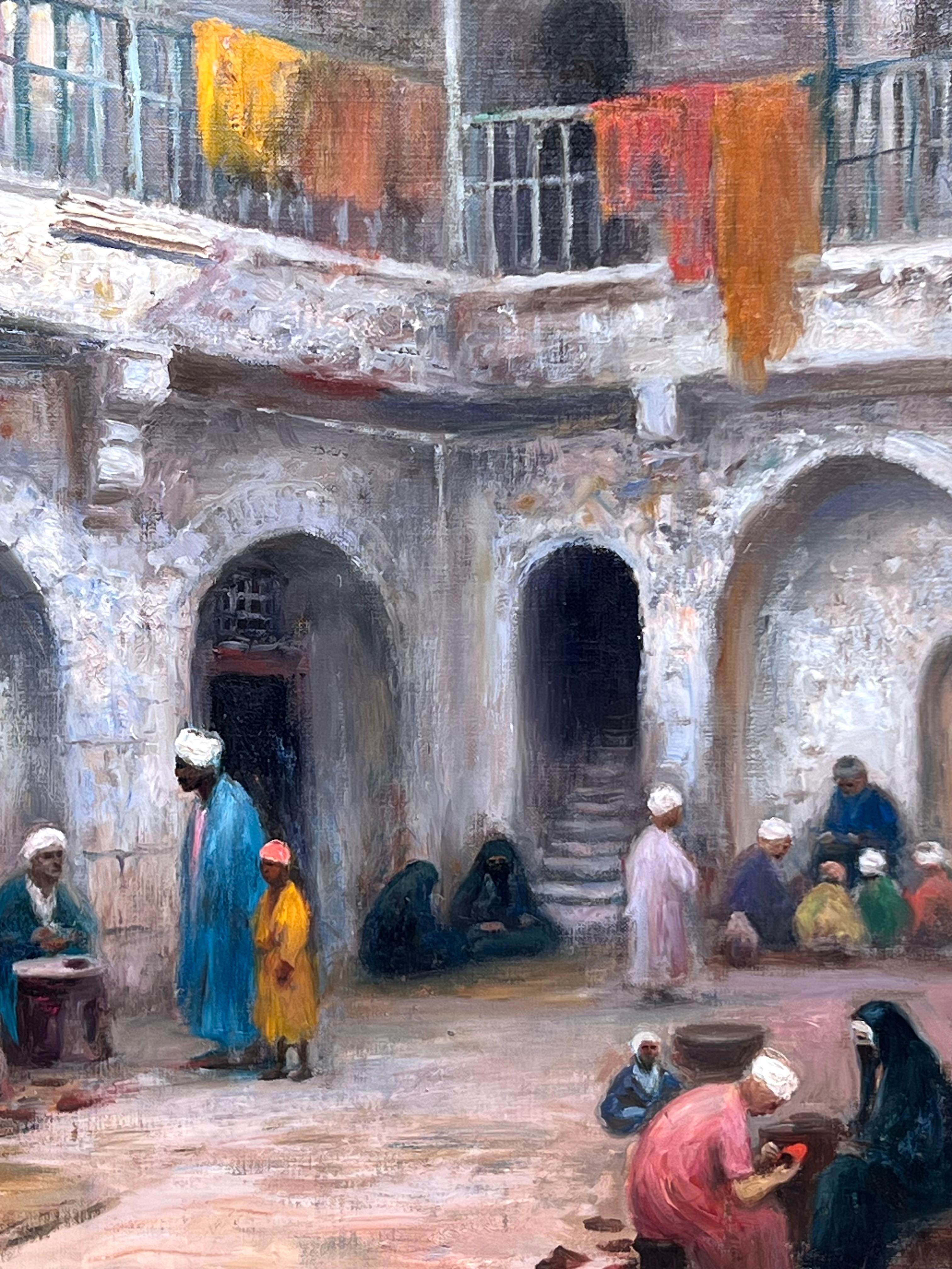"Cairo" 19th Century Orientalist Bazaar Oil Painting by Frans Wilhelm ...