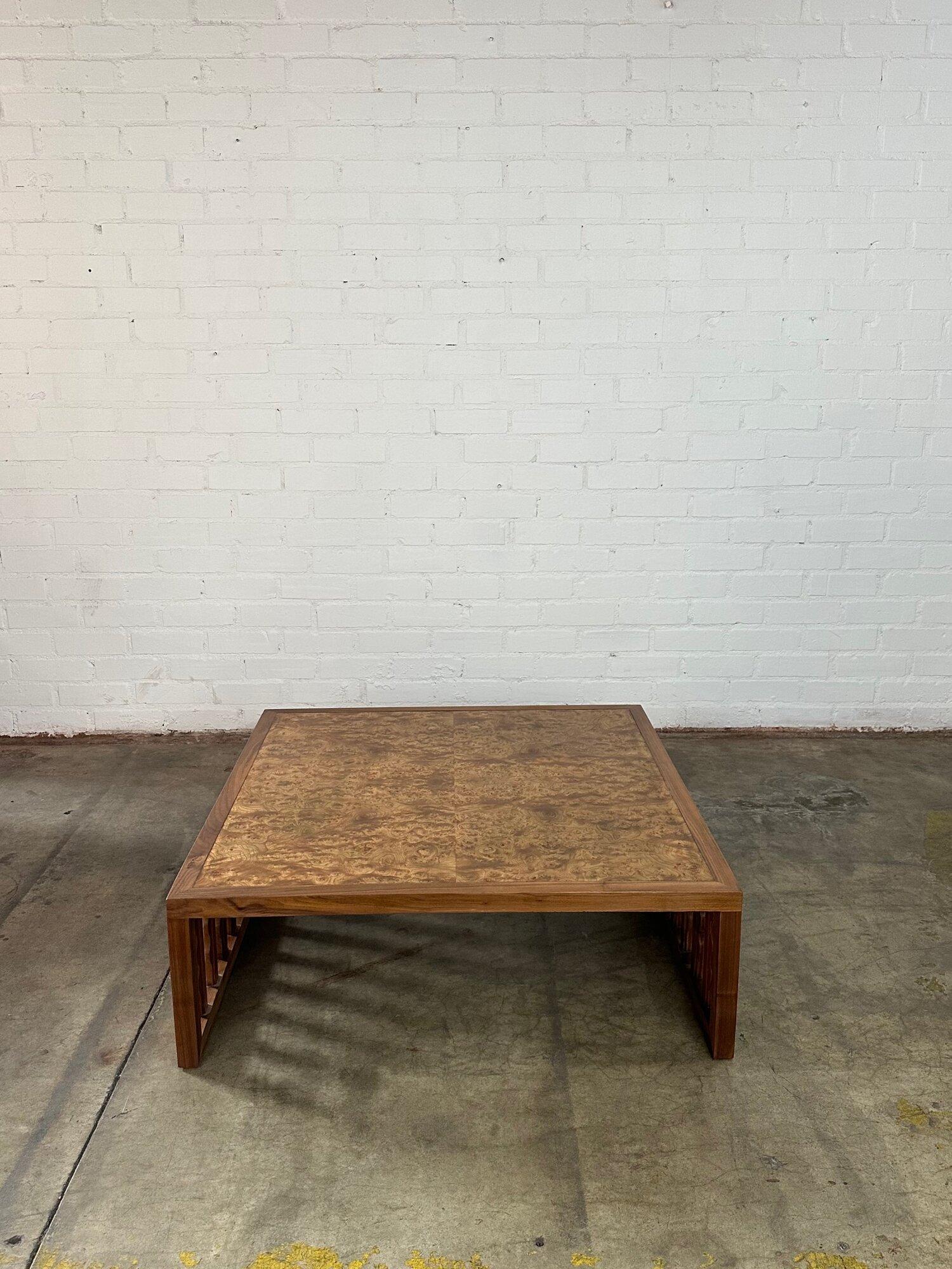 Cal Mode Burl Wood and Walnut Coffee Table at 1stDibs | mersman 8088