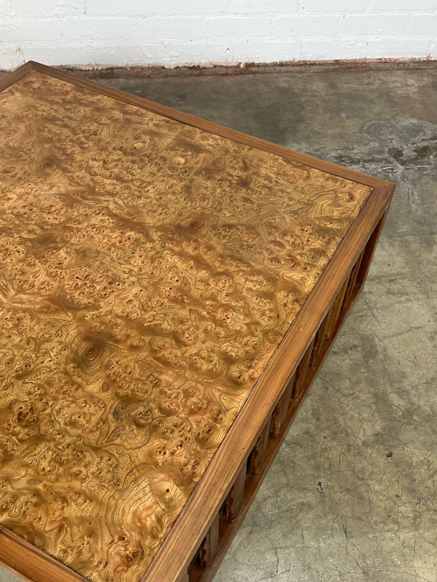 Cal Mode Burl Wood and Walnut Coffee Table at 1stDibs | mersman 8088