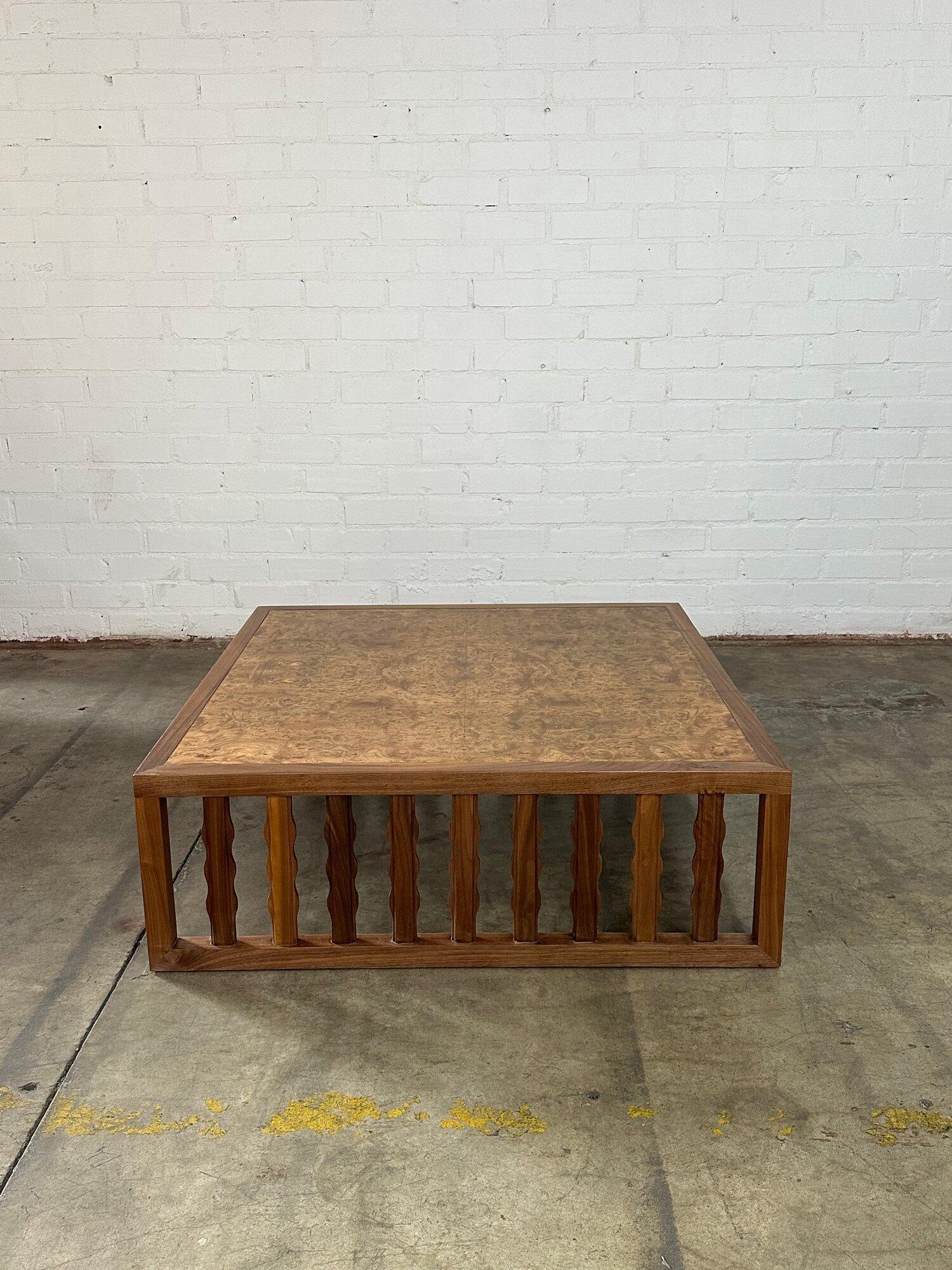 Cal Mode Burl Wood and Walnut Coffee Table at 1stDibs | mersman 8088