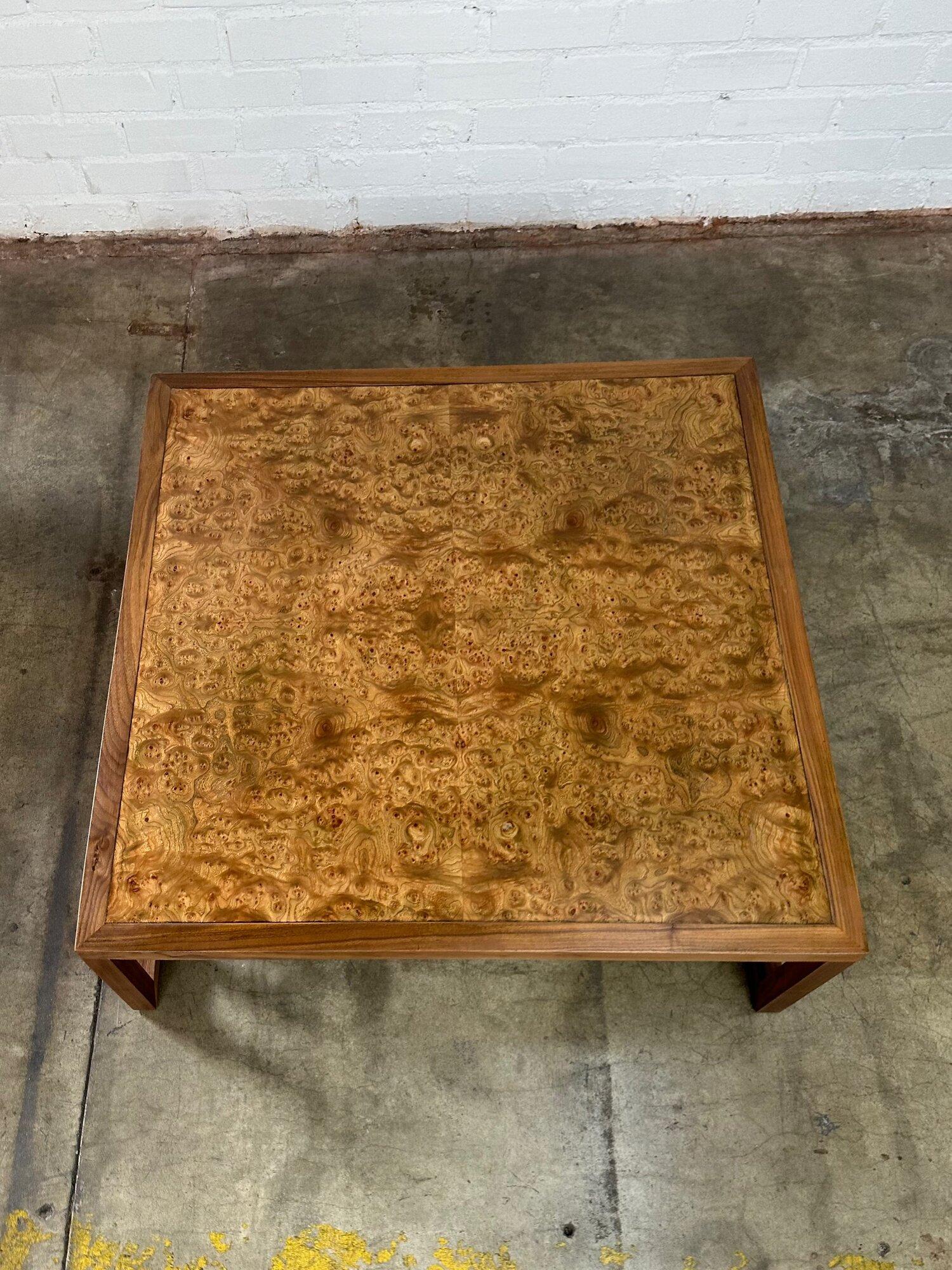 Cal Mode Burl Wood and Walnut Coffee Table at 1stDibs | mersman 8088