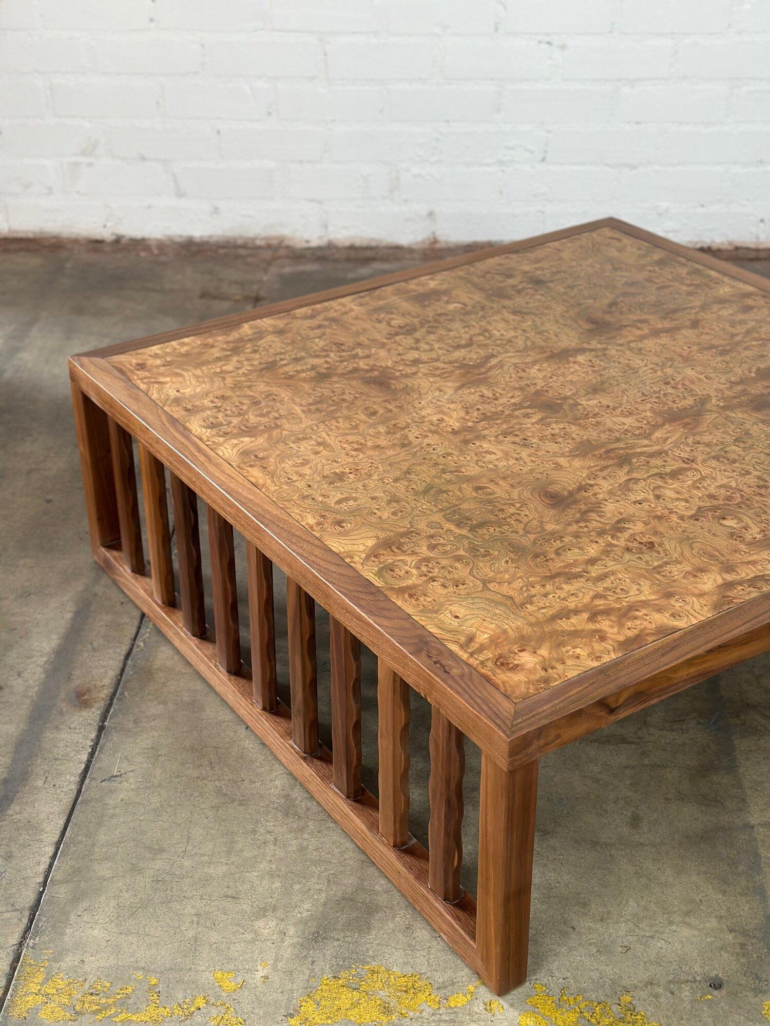 Cal Mode Burl Wood and Walnut Coffee Table at 1stDibs | mersman 8088