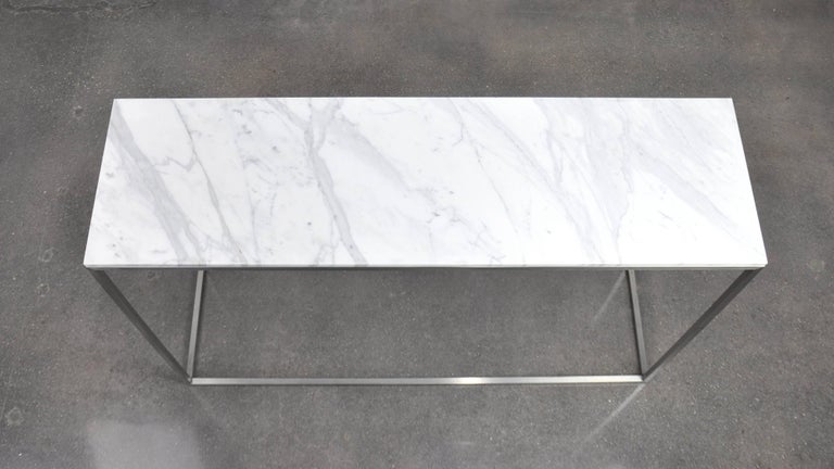 Contemporary Italian White Marble Minimalist Console Table at 1stDibs