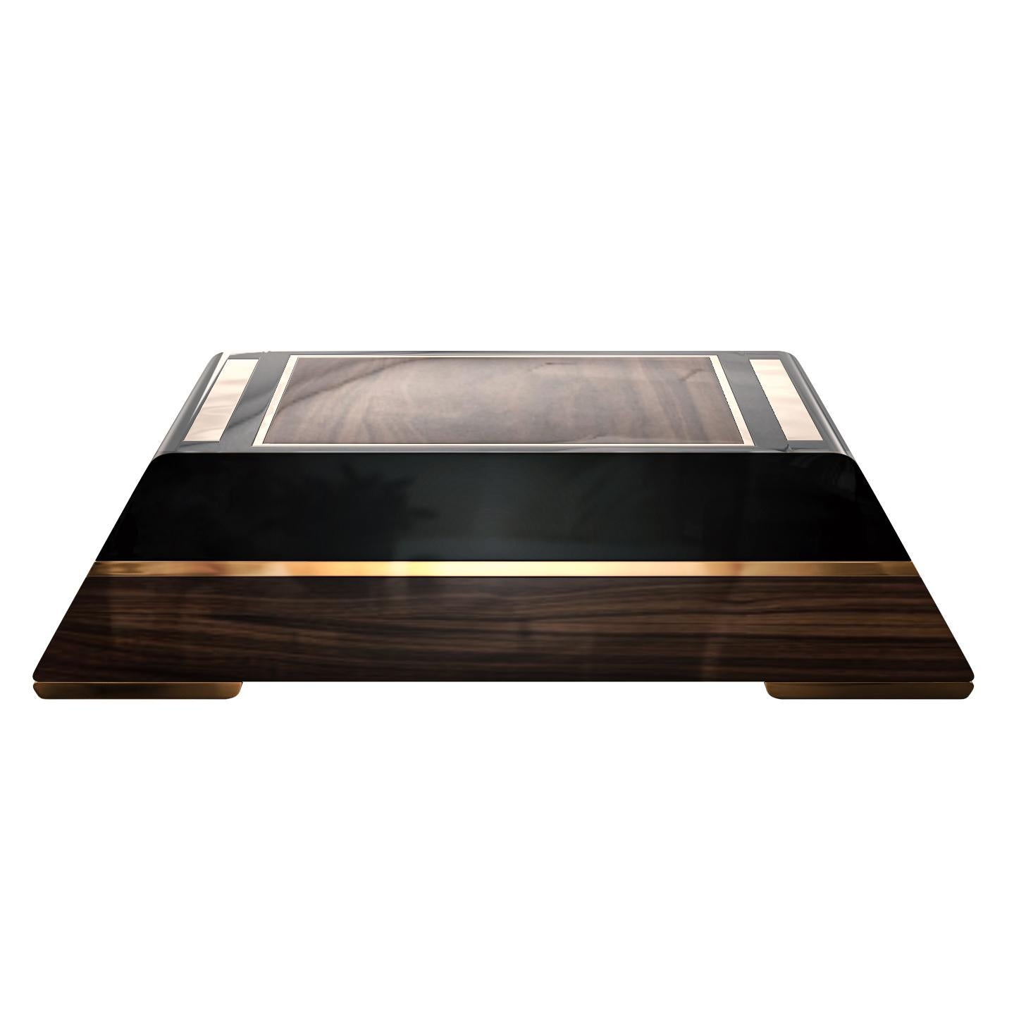 "Calamità" Coffee Table with Bronze Details, Istanbul For Sale at 1stDibs