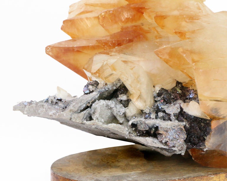 Calcite Crystal with Sphalerite on an 18th Century Italian Mecca Alter ...