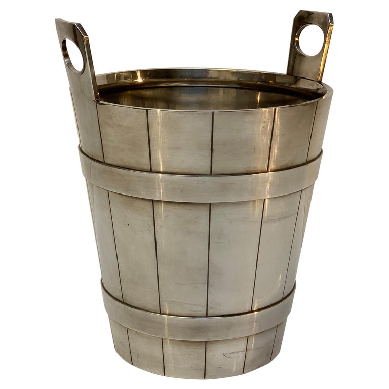 Calderoni Milano Italy Mid Century Silverplate Metal Wine Cooler Ice ...