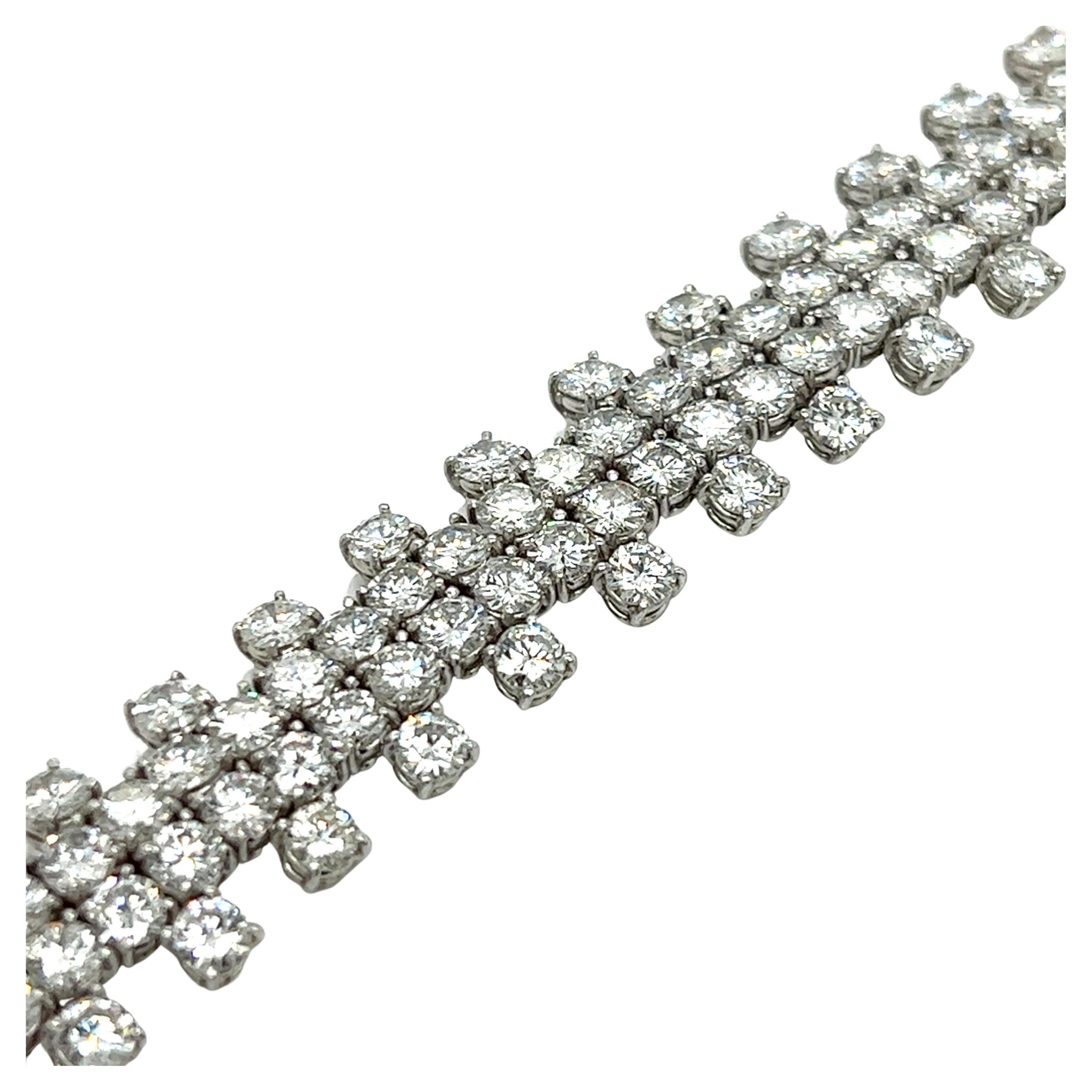 Calderoni Platinum 39.00 Ct. Diamond Bracelet For Sale at 1stDibs