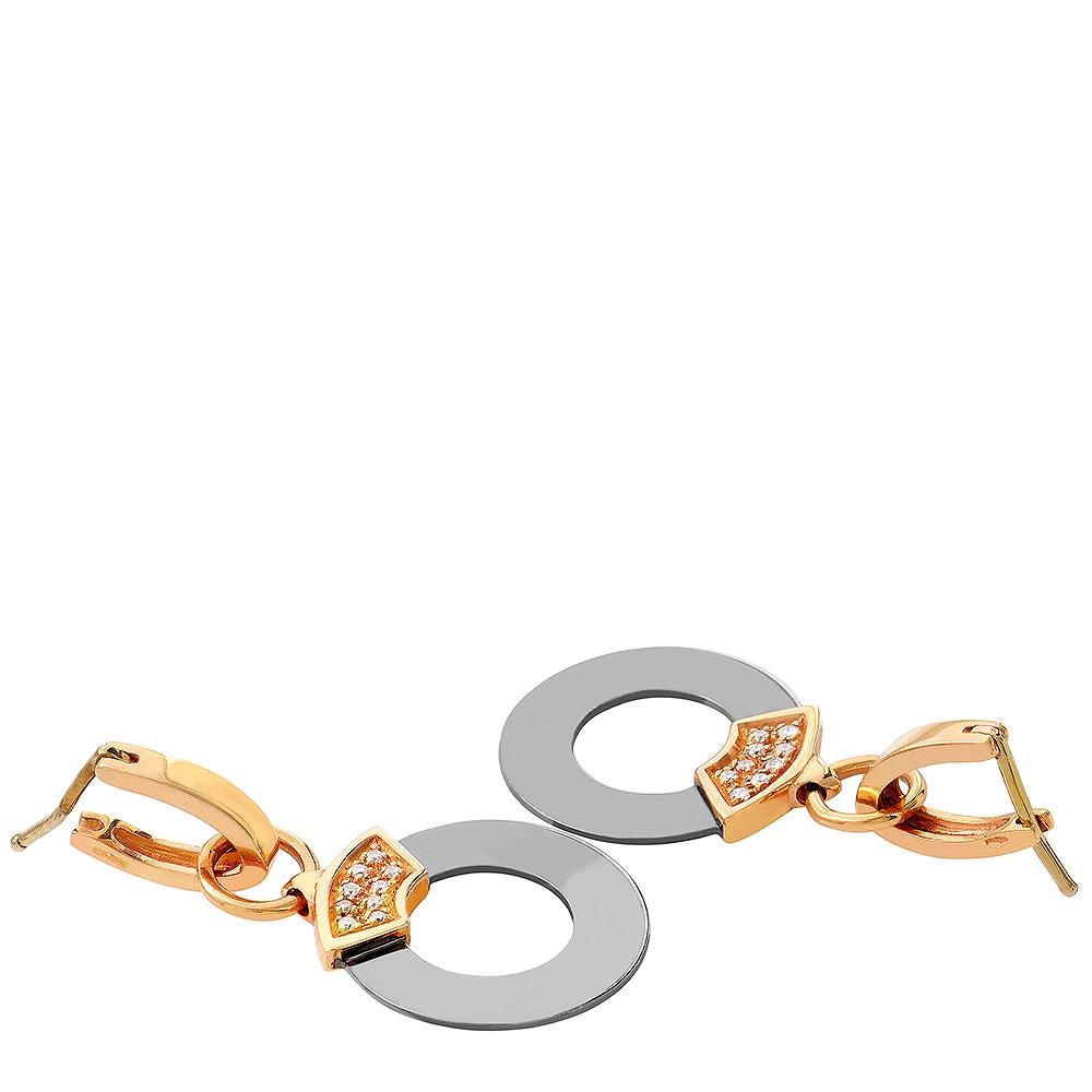 Calgaro Women's 18 Karat Multi-Gold Dangling Diamond Loop Earrings ...