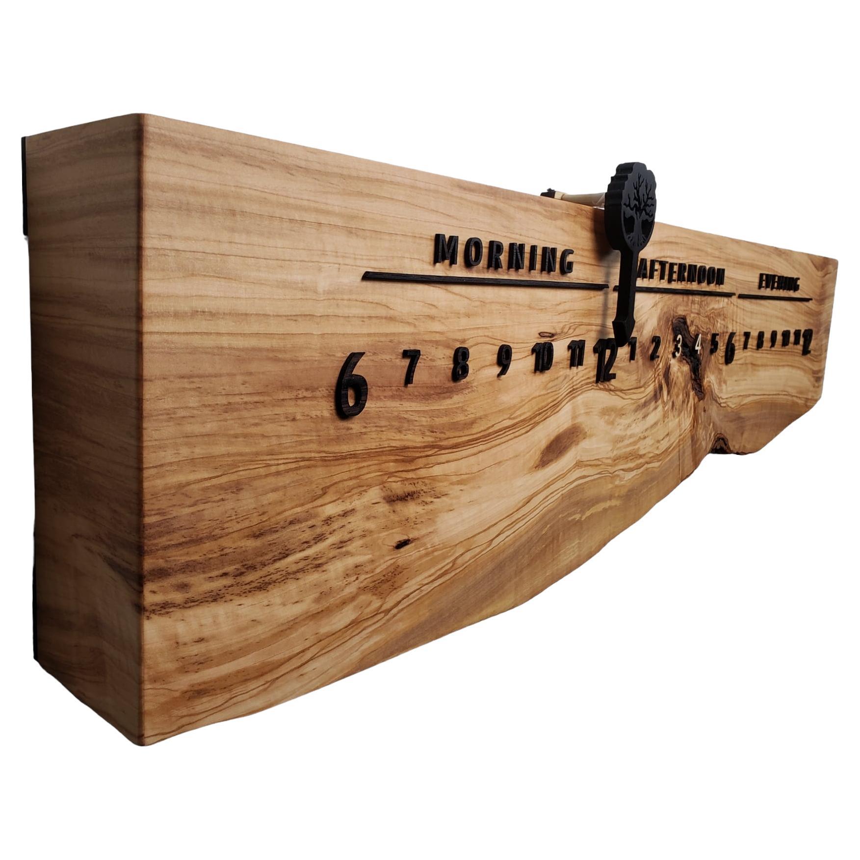 Mitchell: Three-foot Oak and Wenge Linear Clock For Sale at 1stDibs