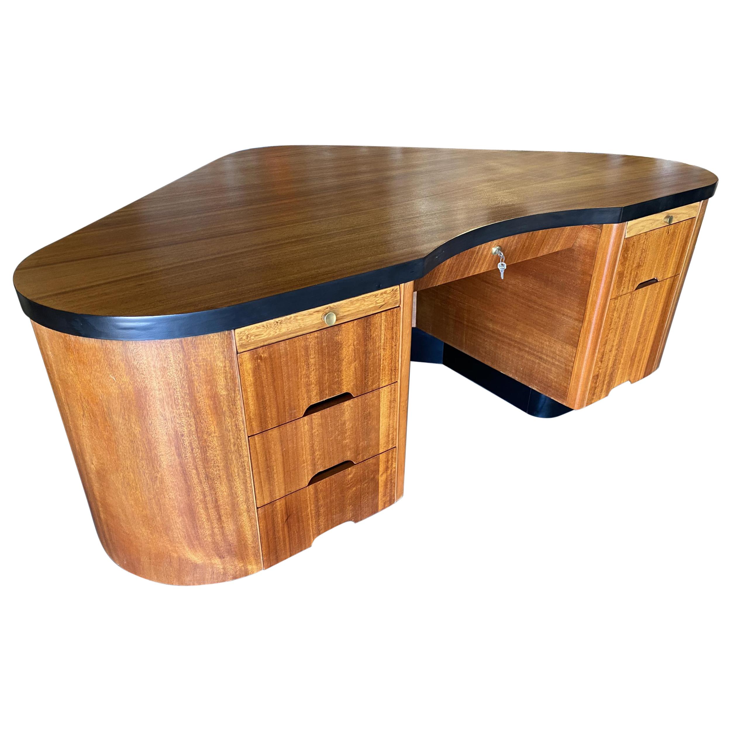 Art Deco Style Stepped Geometric Dining Table / Desk at 1stDibs