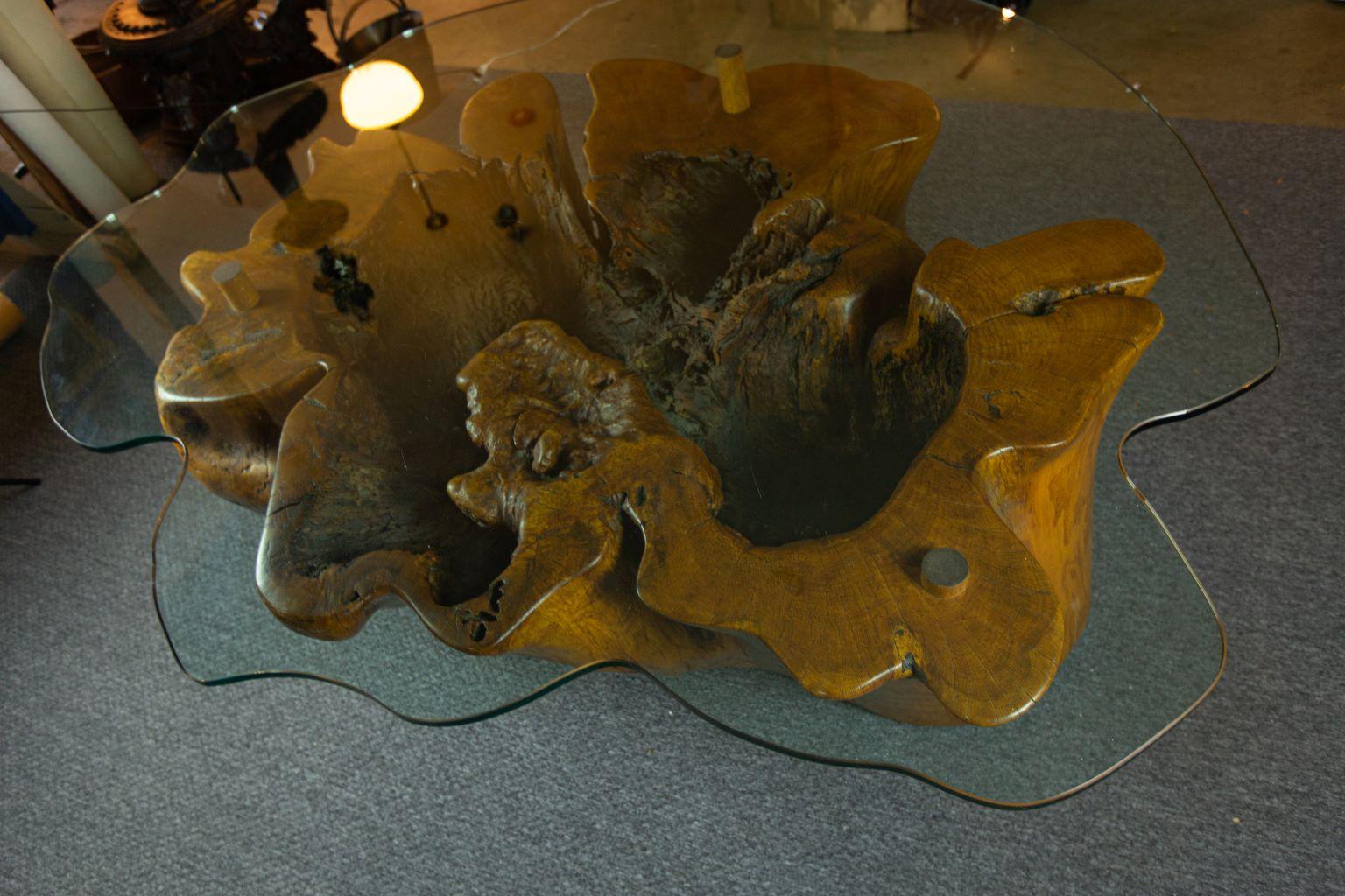 California Cedar Mid-Century Modern Tree Root Dining Table or Desk For ...