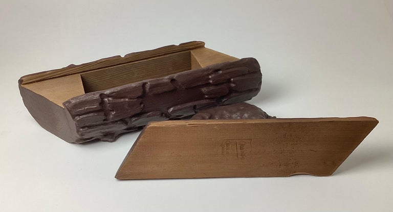 California Chocolate Hand Carved Wood Box with Grizzly Bear On Top For ...