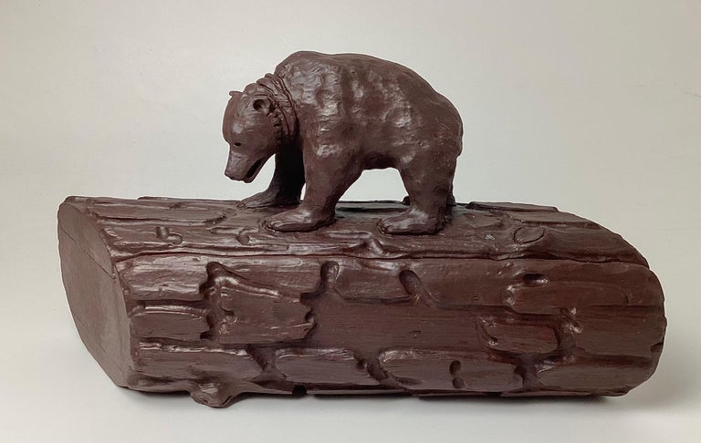 California Chocolate Hand Carved Wood Box with Grizzly Bear On Top For ...