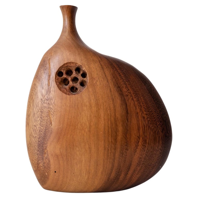 California Craft Sculptural Wood Vase by Doug Ayers For Sale at 1stDibs