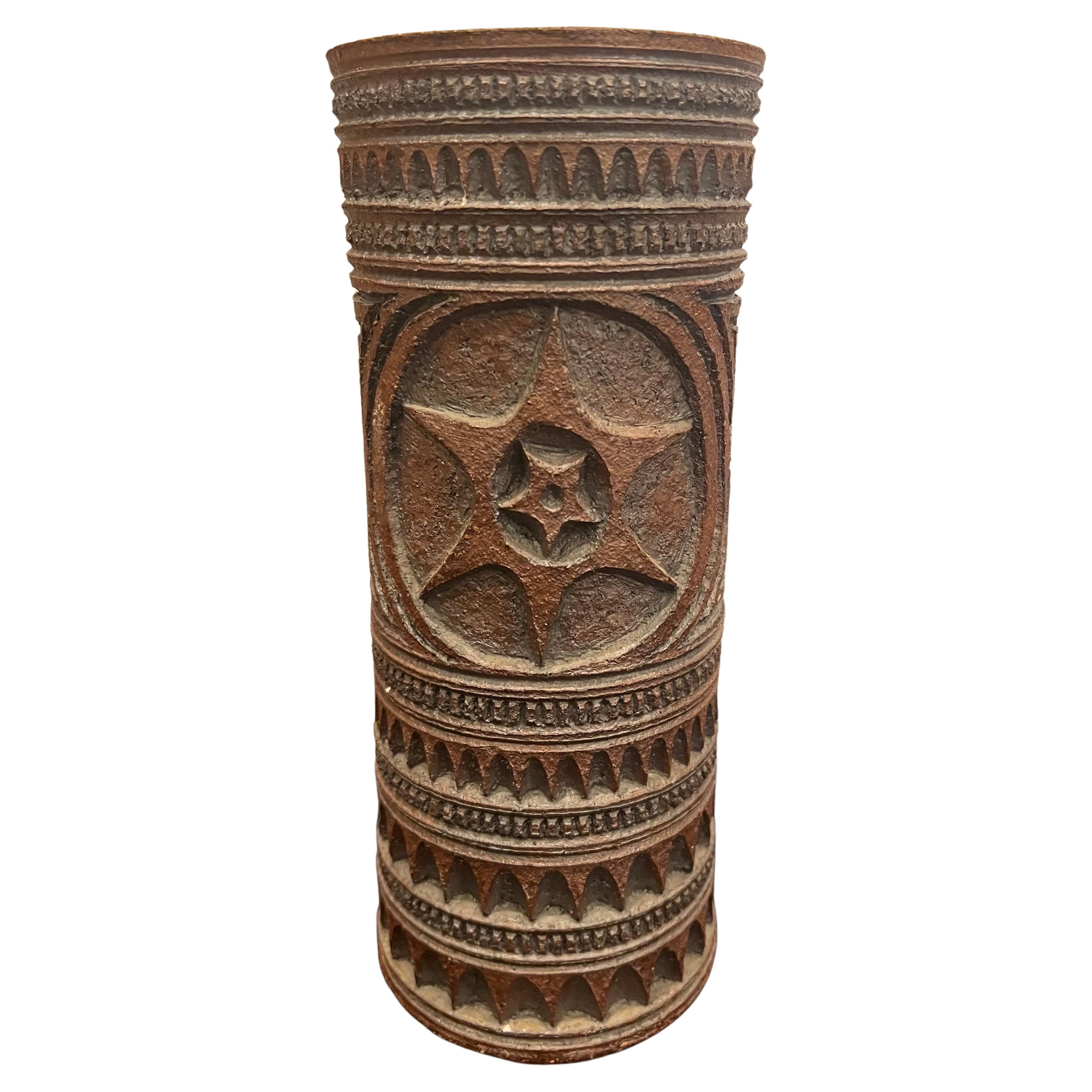 California Design Stoneware Brutalist Rare Vase by Wayne Chapman For ...