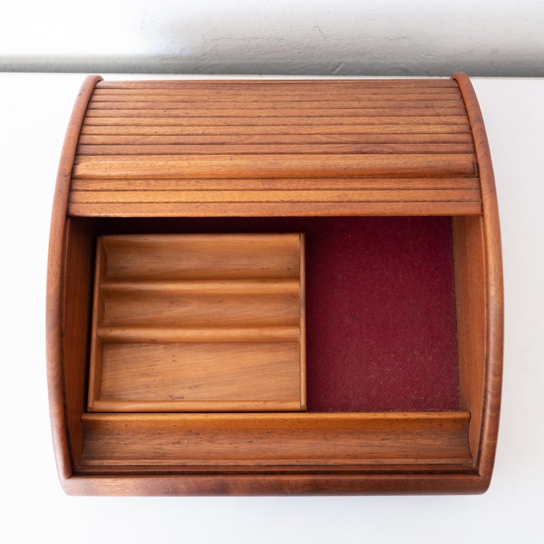 California Design Tambour Door Jewelry Box For Sale at 1stDibs