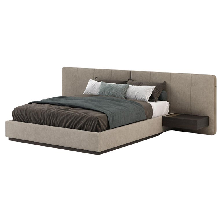 California King Size Bed with Floating Nightstands - Custom Colors For ...