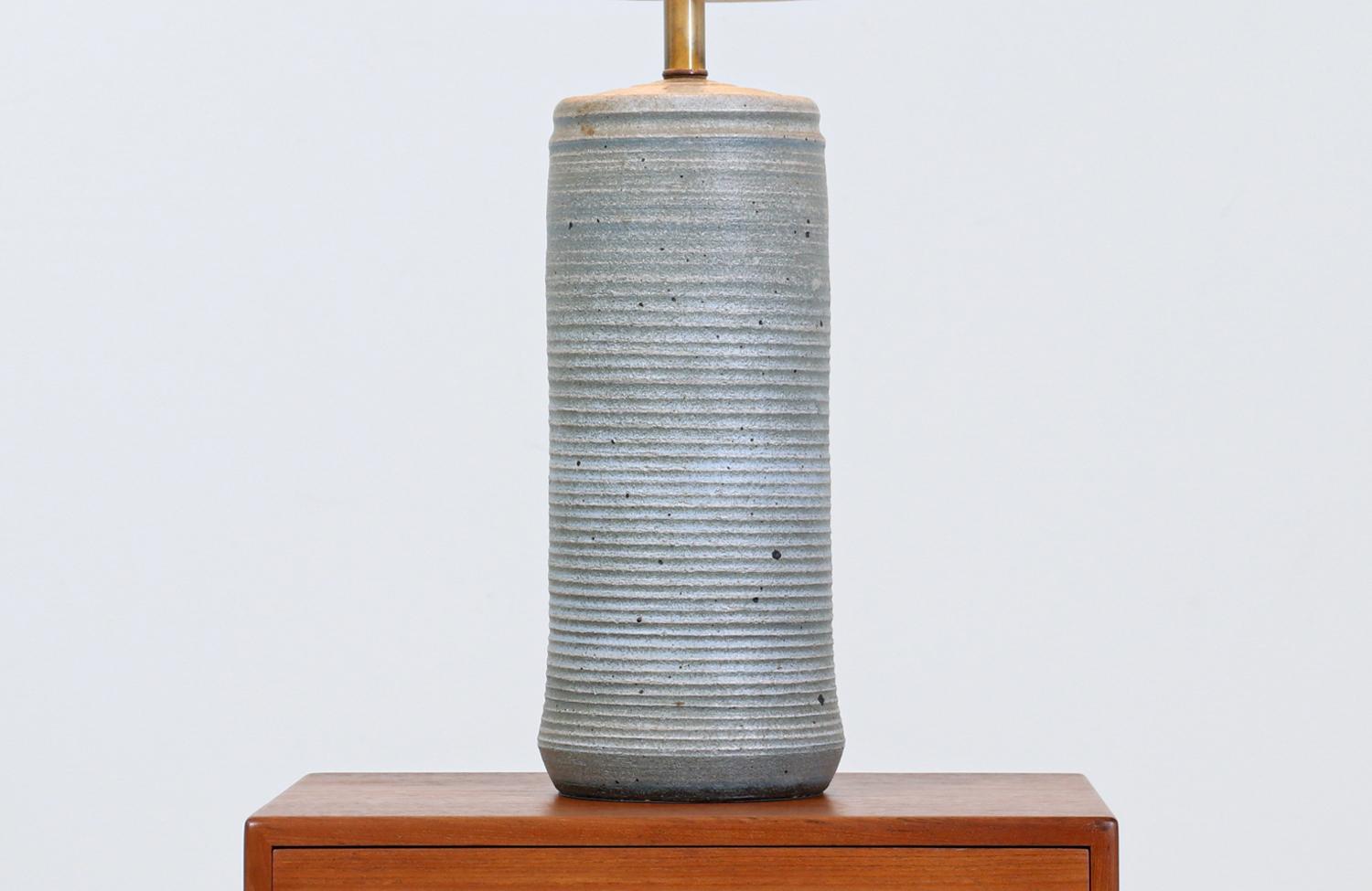 California Modern A-Series Blue Ceramic Table Lamp by Bob Kinzie For ...