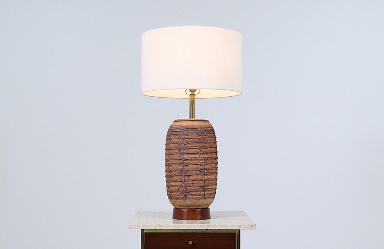 California Modern Ceramic Table Lamp by Bob Kinzie For Sale at 1stDibs