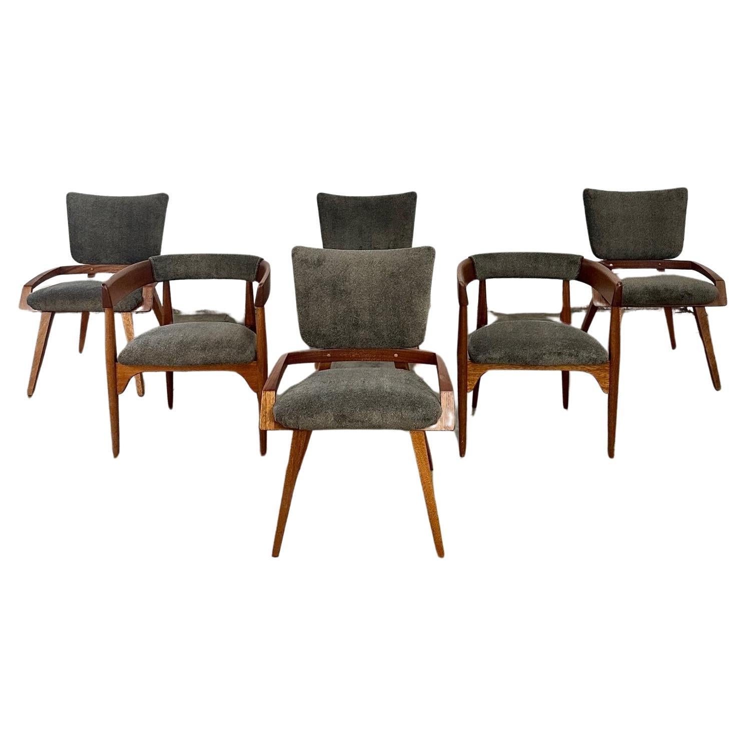 California Modern dining chairs circa 1950s -set For Sale at 1stDibs