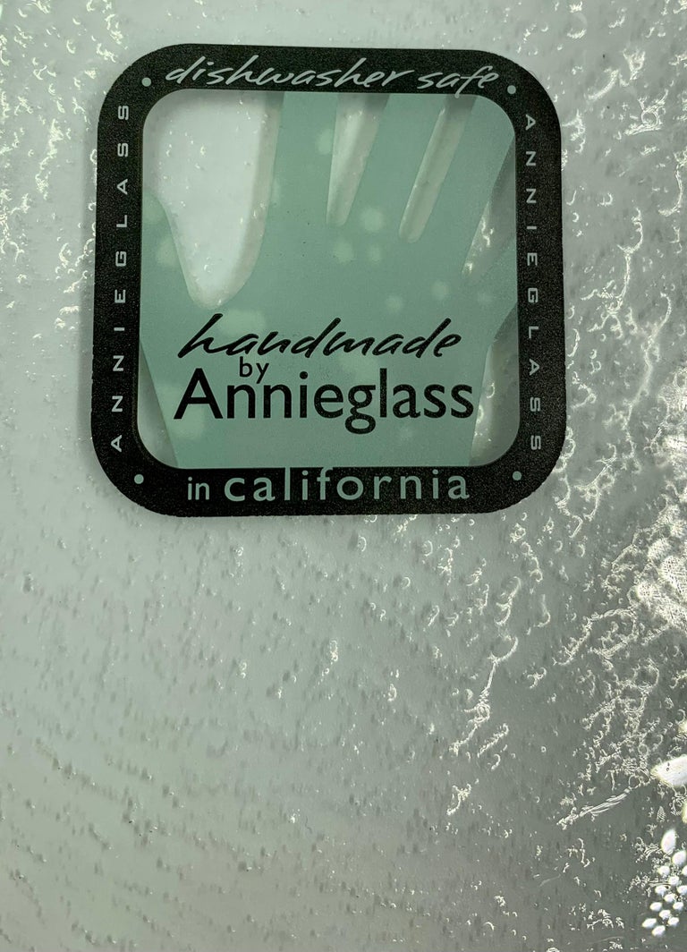 California Modern Handcrafted Annieglass Set 8 Oversize 24K Gold Stripe ...