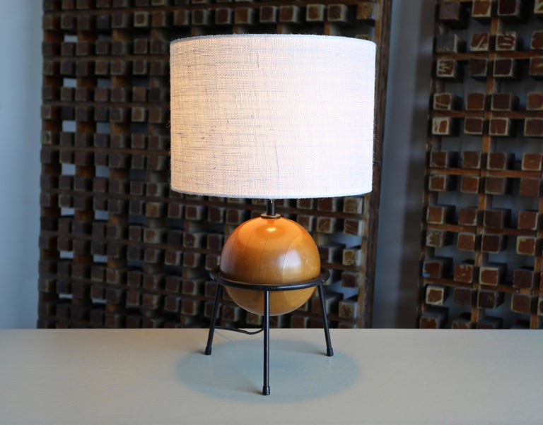 California Modern Iron and Wood Lamps by Albert Blake at 1stDibs