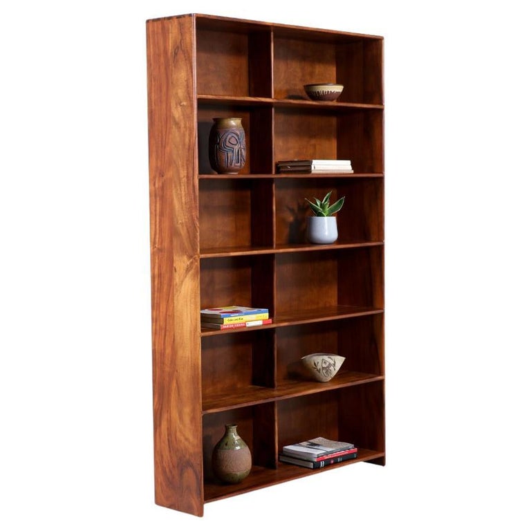 California Modern Studio Craft Koa Wood Bookshelf For Sale at 1stDibs