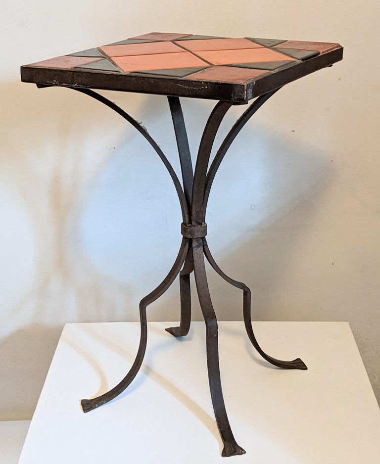 California Tile Wrought Iron Table at 1stDibs