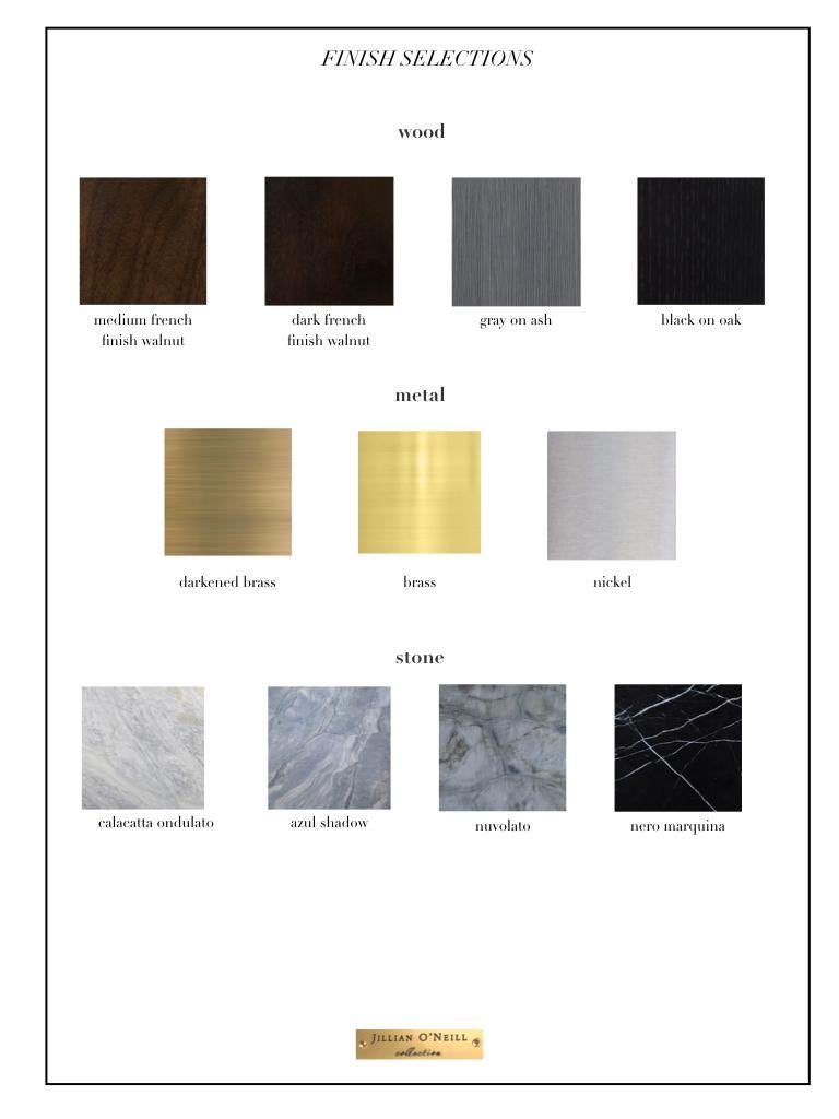 Calista Console with White Marble and Solid Walnut For Sale at 1stDibs