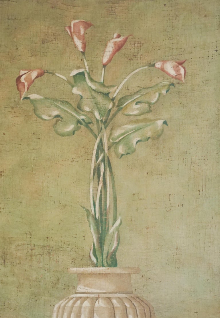 Calla Lillies Fresco Painting by Jacques Lamay For Sale at 1stDibs